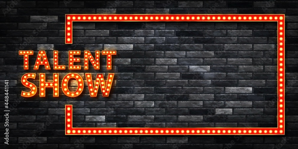 Vector realistic isolated red marquee text of Talent Show frame logo ...
