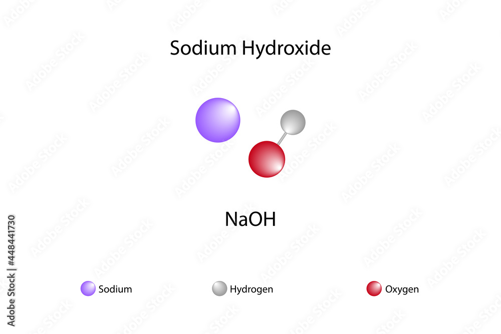 Molecular formula of sodium hydroxide. Chemical structure of sodium ...
