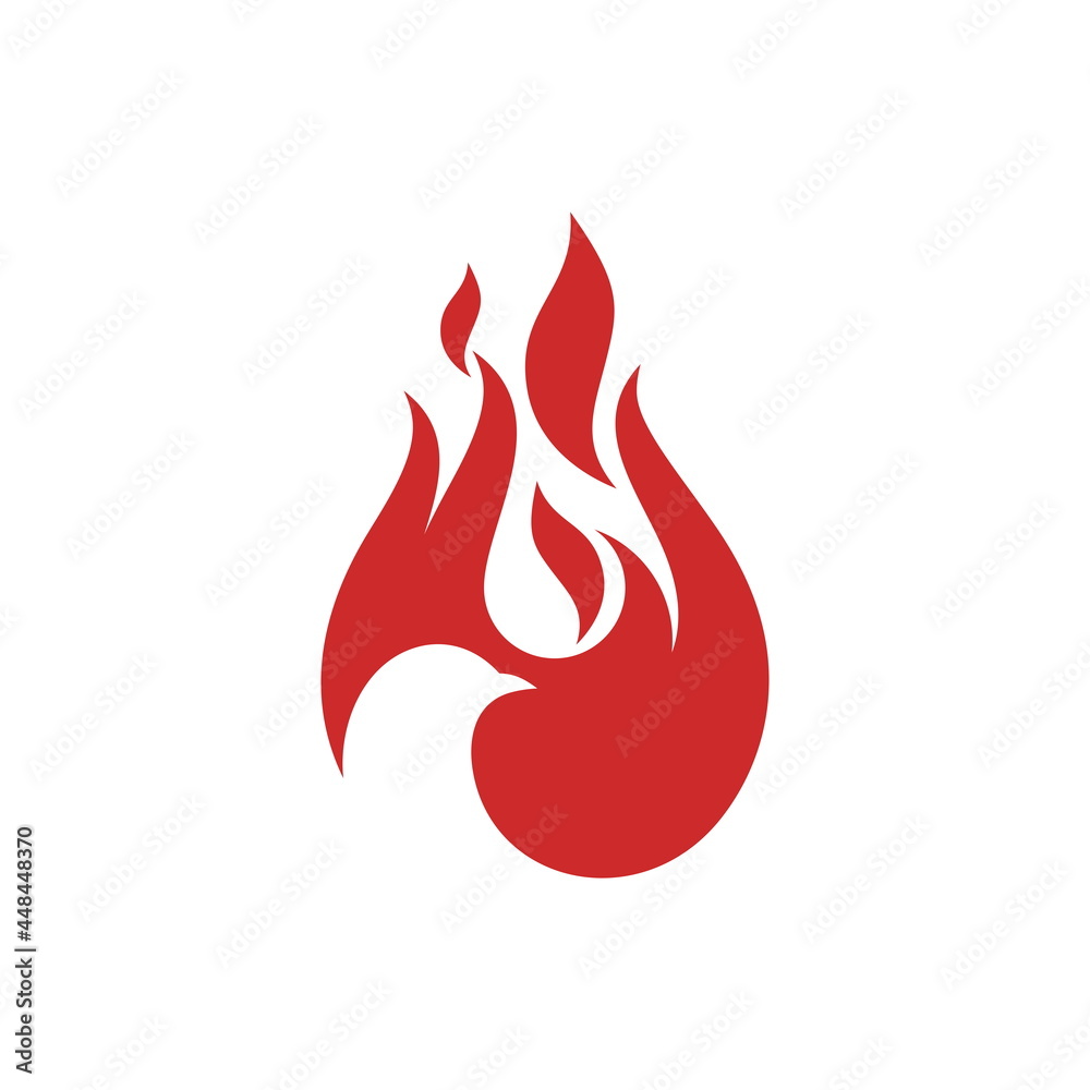 Christian illustration. Church logo. The dove and the flame of fire are ...