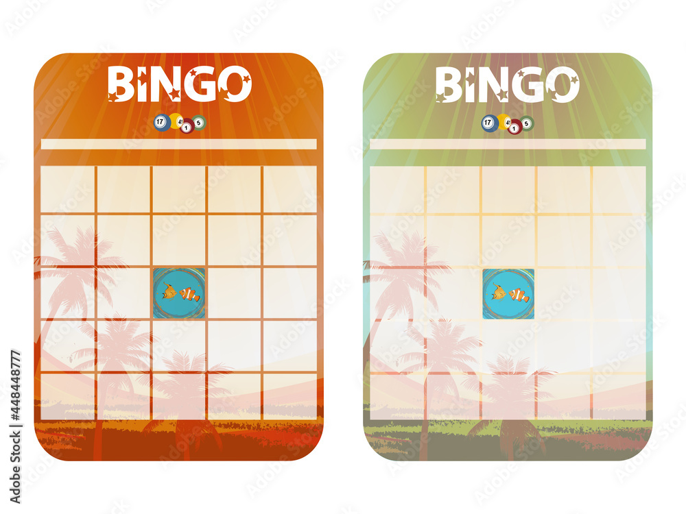 Tropical blank bingo cards cut out Stock Vector | Adobe Stock