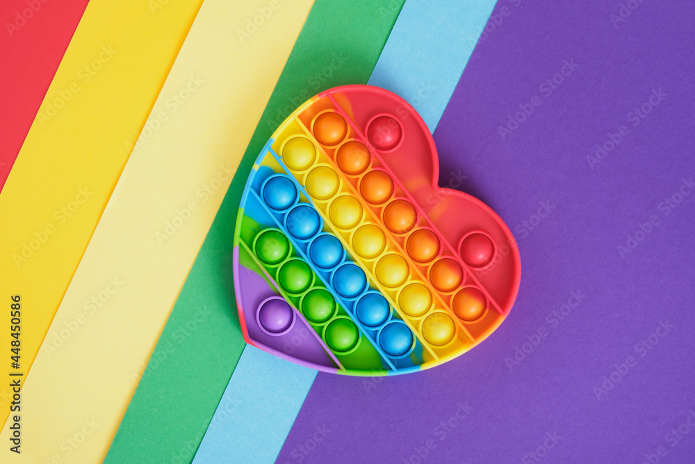 colorful antistress sensory toy fidget push pop it on rainbow ...