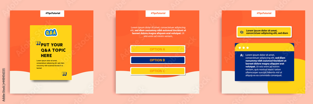 Social media faq, question, answer post banner layout template with ...