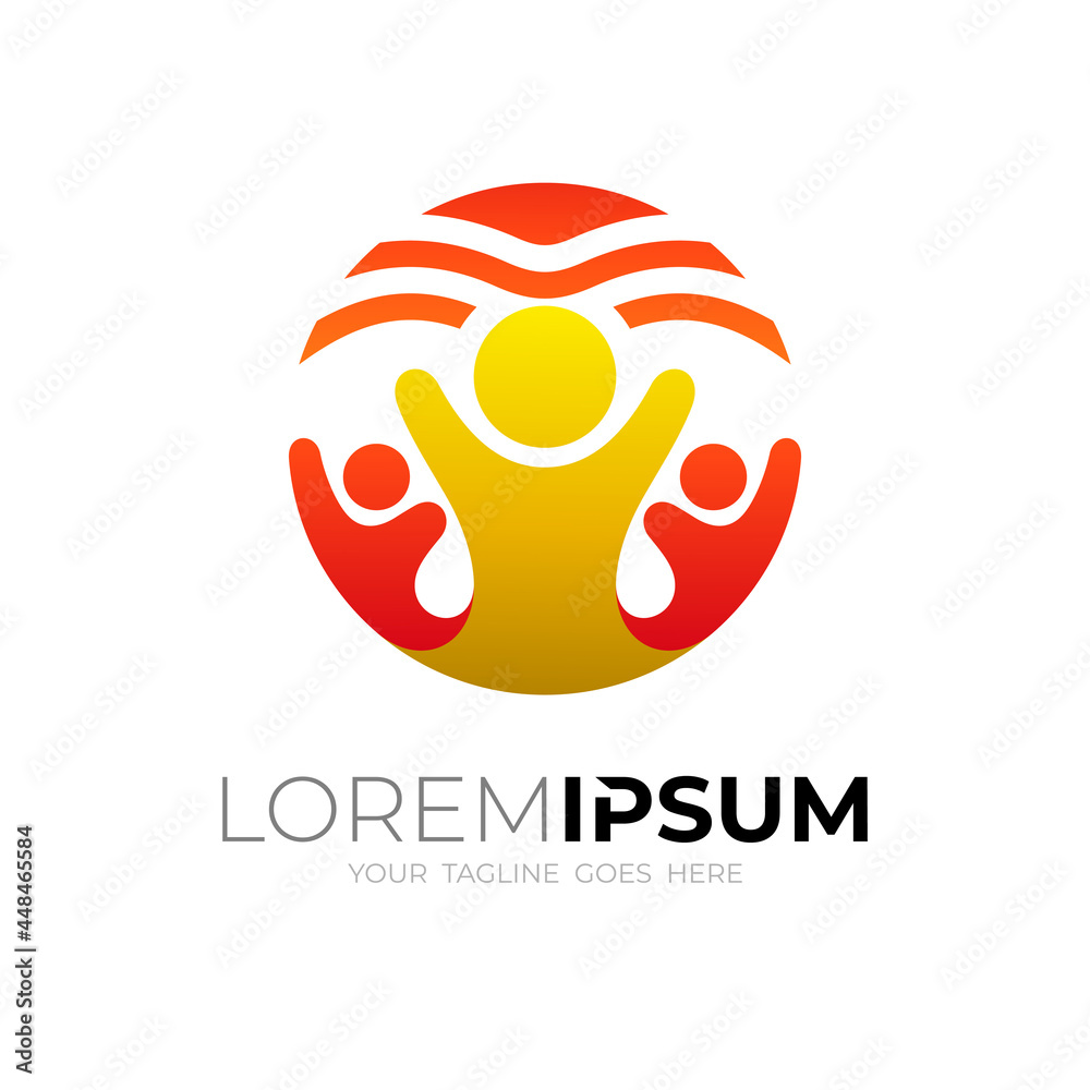 Human logo template with simple icon, circle logos Stock Vector | Adobe ...