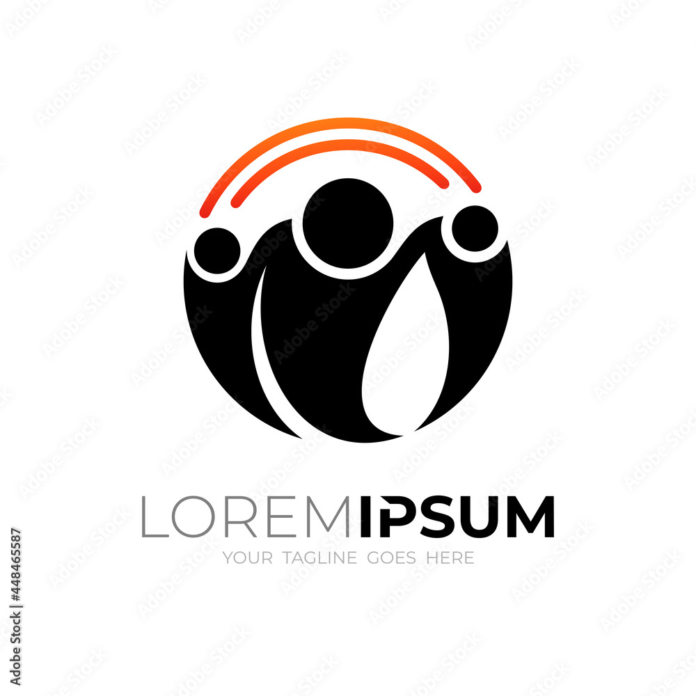 Family logo with charity design vector, people care logos Stock Vector ...