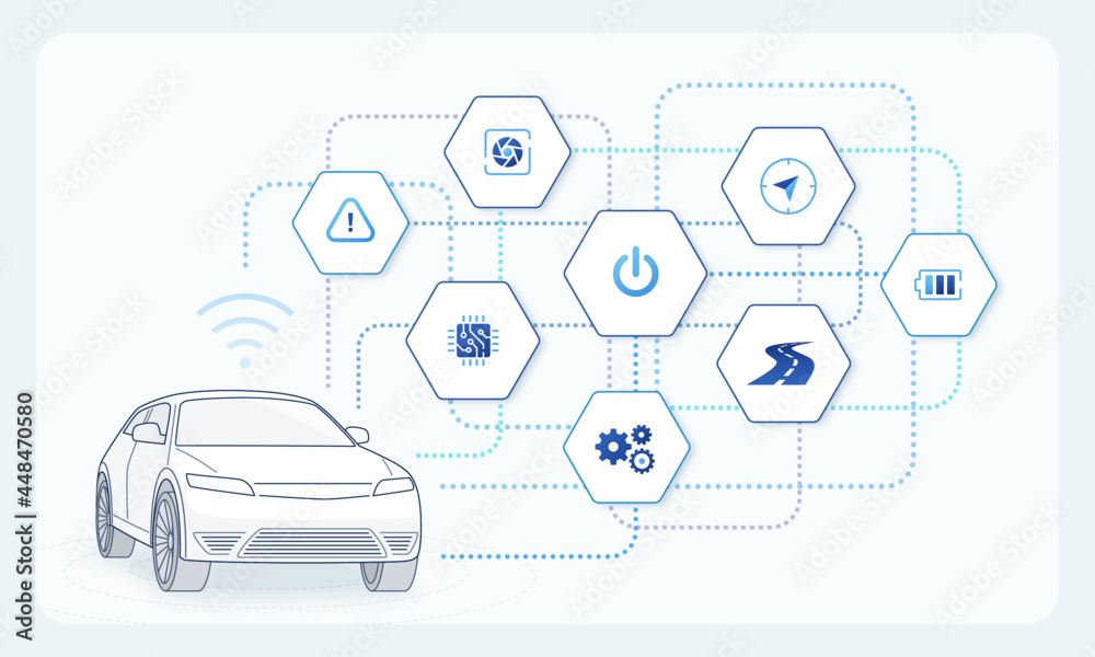 self-driving, autonomous, electric vehicle. automated driving ...