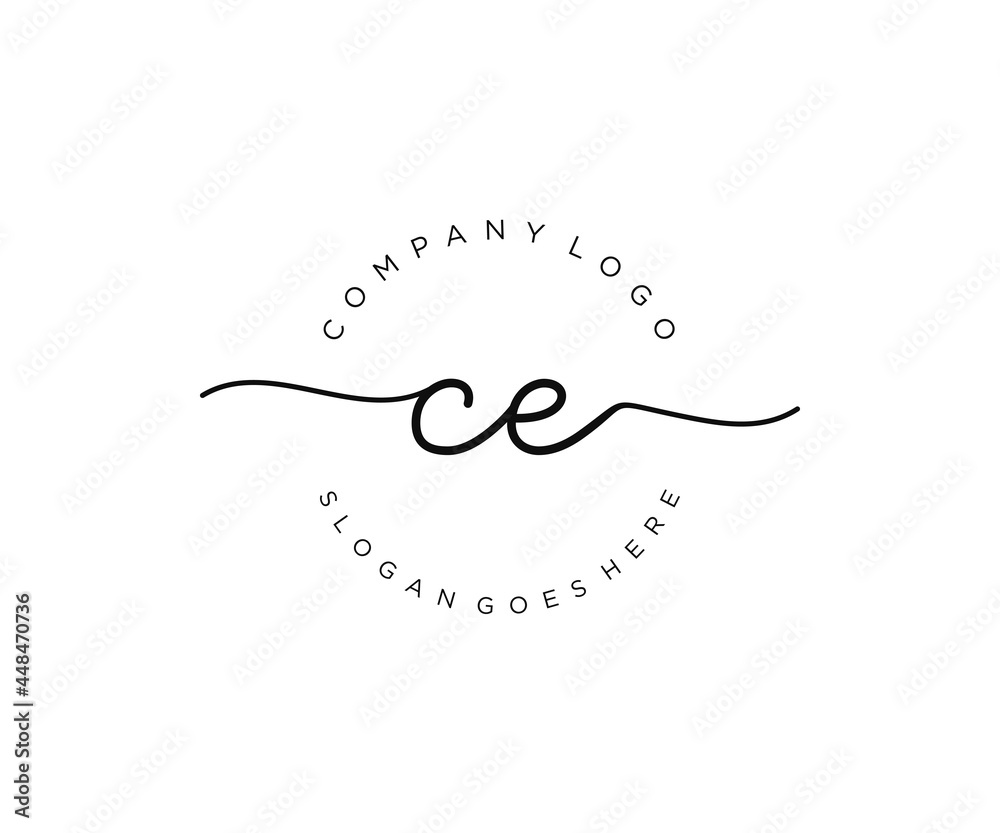 initial CE Feminine logo beauty monogram and elegant logo design ...