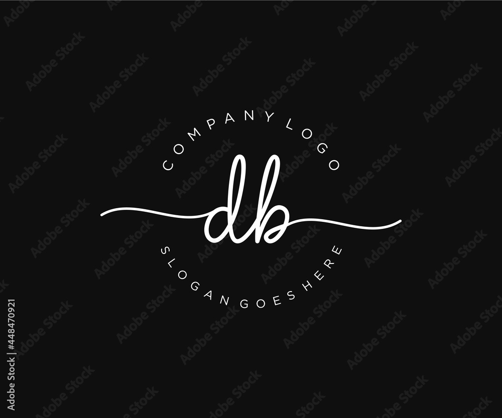initial DB Feminine logo beauty monogram and elegant logo design ...