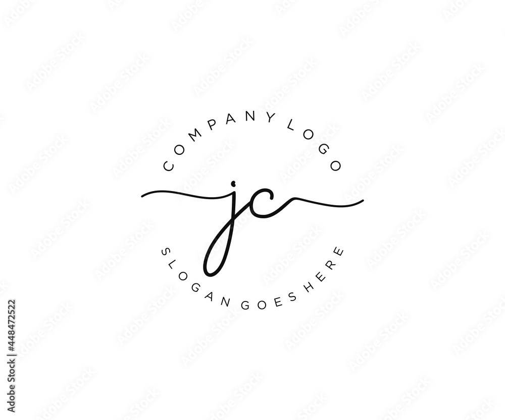 initial JC Feminine logo beauty monogram and elegant logo design ...