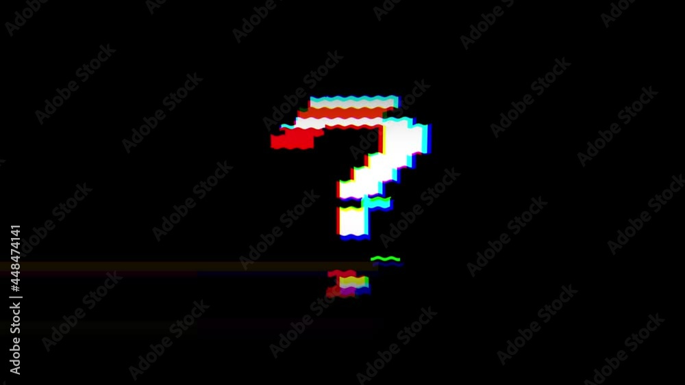Vidéo Stock 4K Question Mark symbol Twitched Television Screen ...