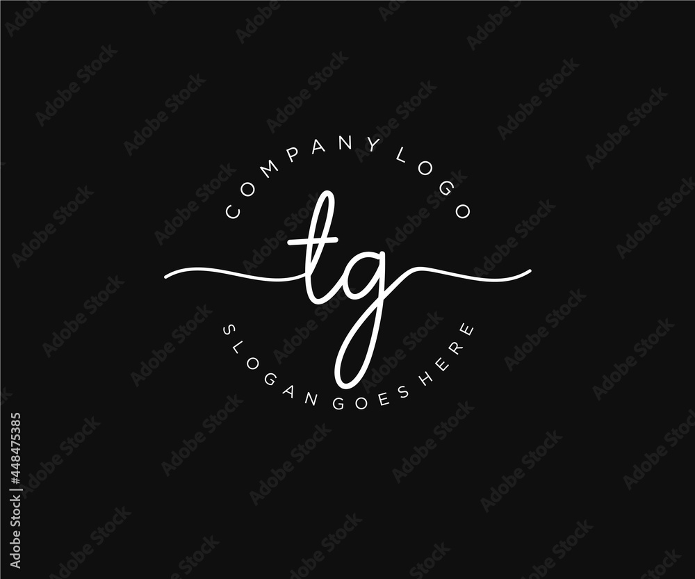 initial TG Feminine logo beauty monogram and elegant logo design ...