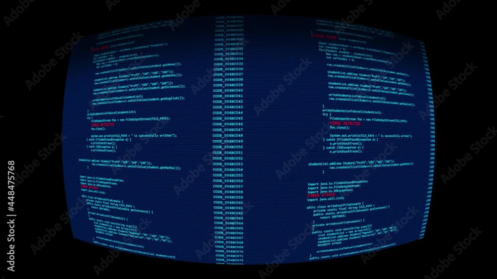 Abstract Code Scrolling Programming Code On Computer Screen Animation Background For Software