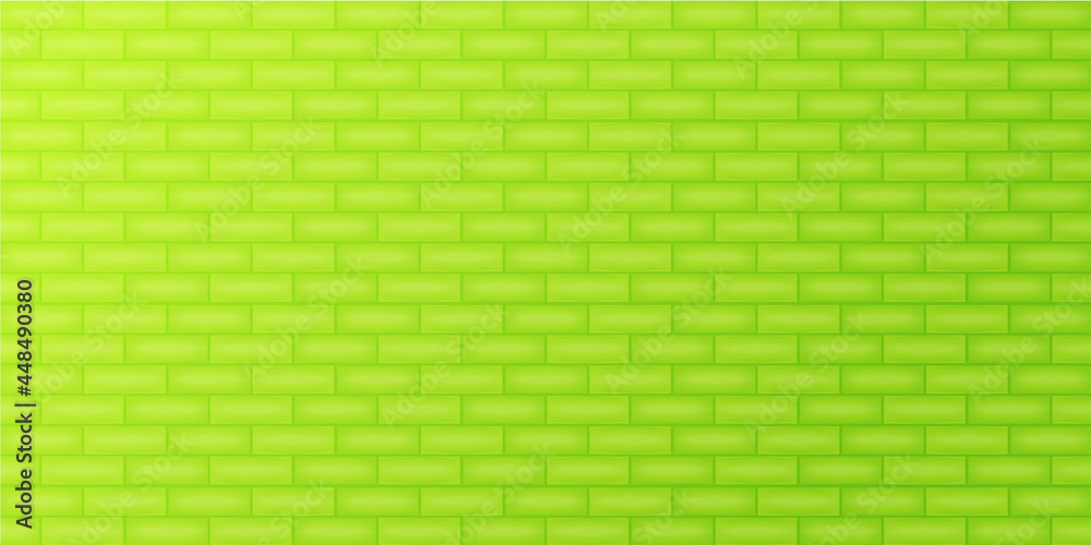 Abstract background green brick wall surface texture wallpaper backdrop textile template pattern ...