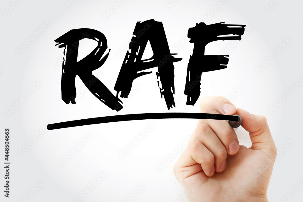 RAF - Risk Assessment Framework acronym with marker, business concept ...