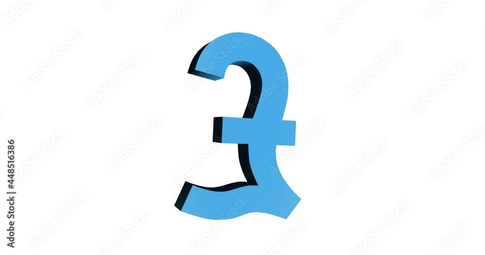 4k animation. The dollar currency symbol in blue rotates on a ...