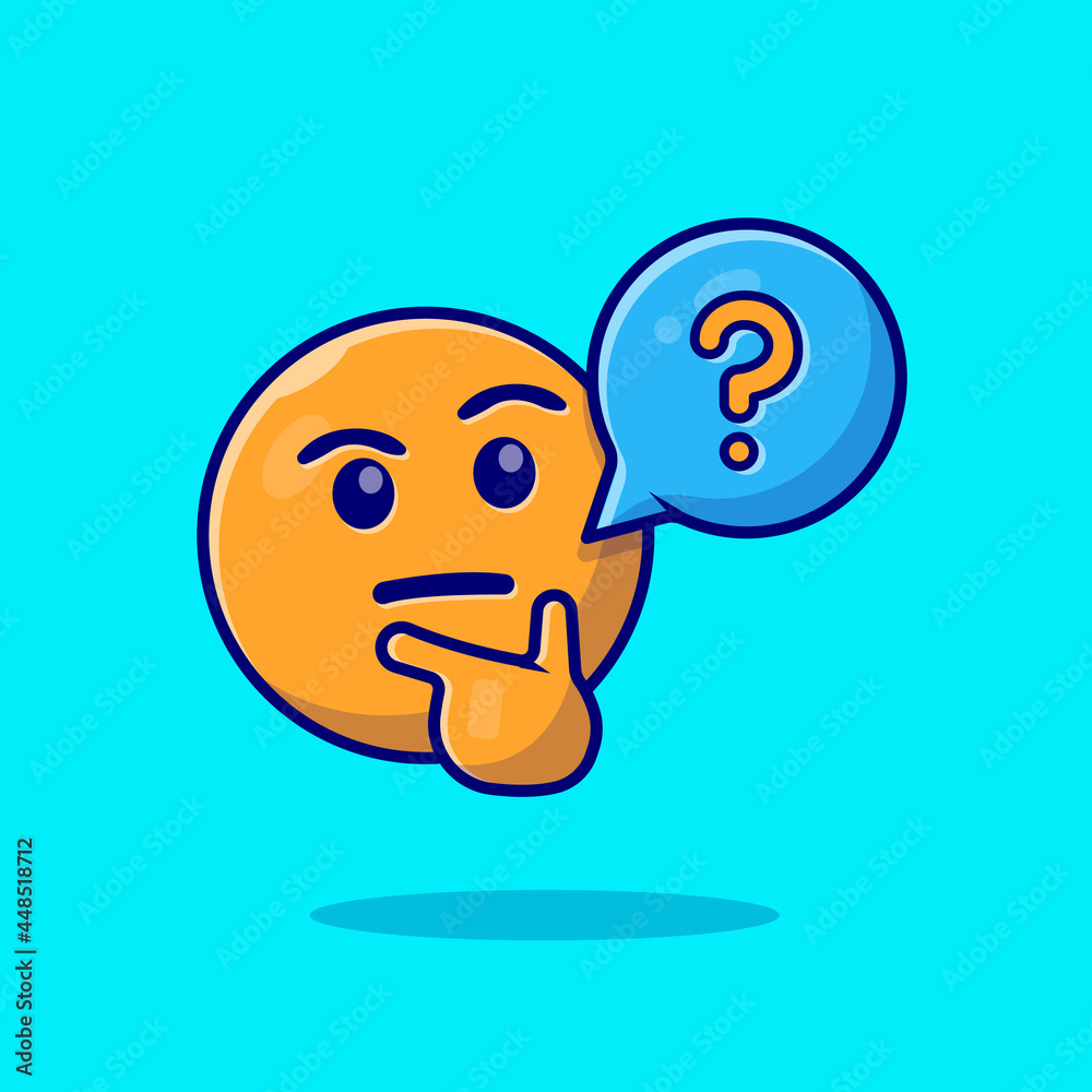 Cute Thinking Face Cartoon