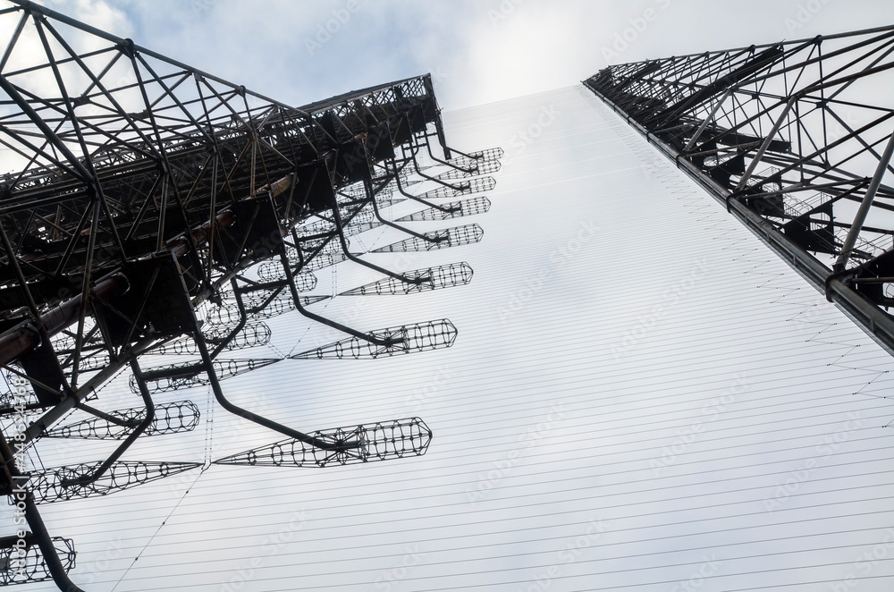Former military huge duga radar complex near Pripyat in the Chernobyl ...