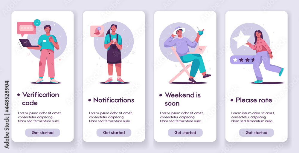 Poster Template designs for mobile app pages concept – Wall Art | UkPosters