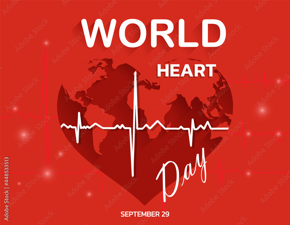 Vector Illustration, Poster Or Banner for World Heart Day Background ...