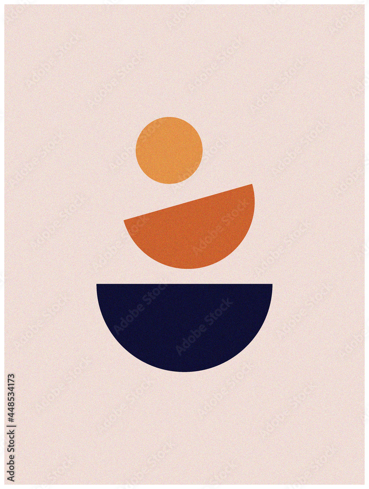 Abstract poster with grain texture. Modern backgrounds. Mid-century ...