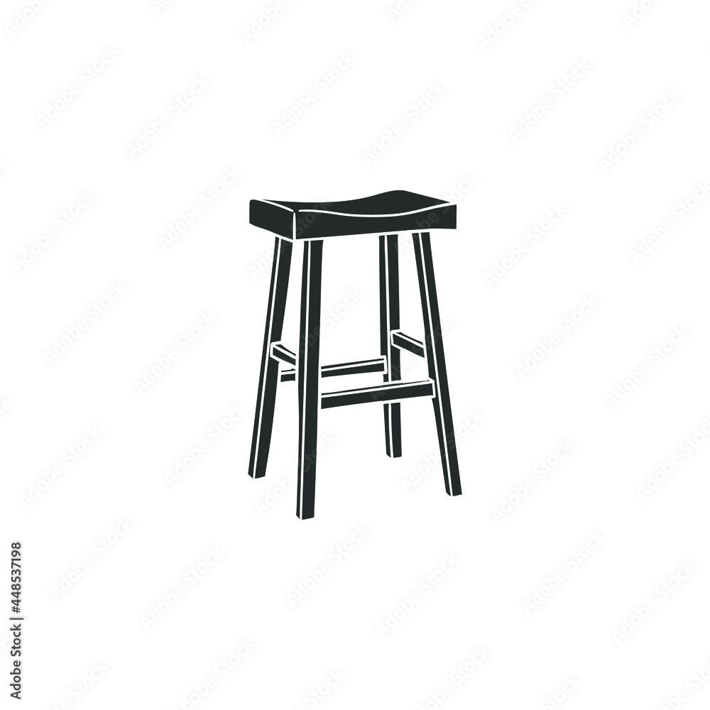 Bar Stool Icon Silhouette Illustration. Lounge Chair Vector Graphic ...