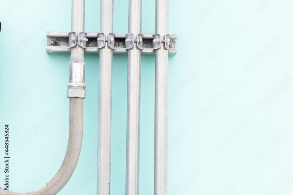 Installation of electrical wiring on the wall. good manage network or ...