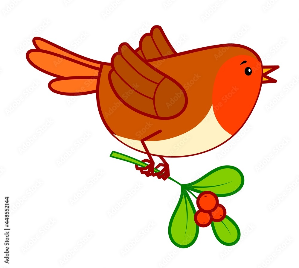 Christmas cartoons clip art. Christmas Bird clipart vector illustration ...