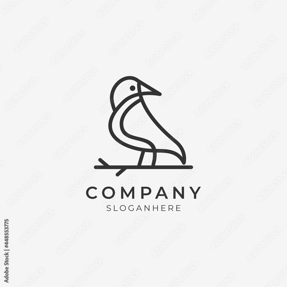 simple bird logo line art icon perfect for modern company Stock Vector ...