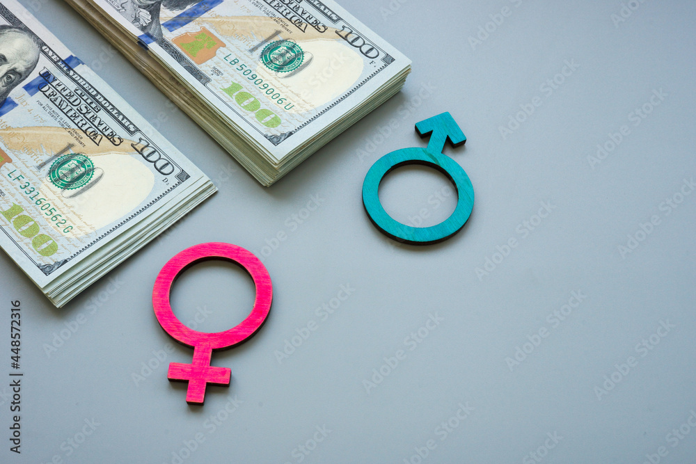 Money and symbols as gender inequality or pay gap. Stock Photo | Adobe ...
