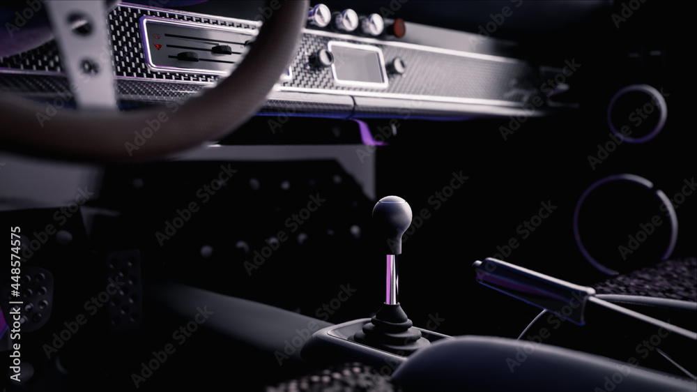 interior of a vintage german car 3d rendering Stock Illustration ...