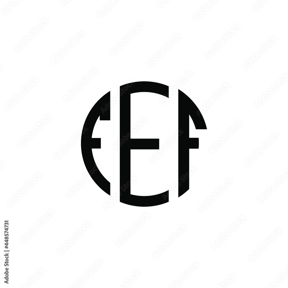 FEF letter logo design. FEF letter in circle shape. FEF Creative three ...