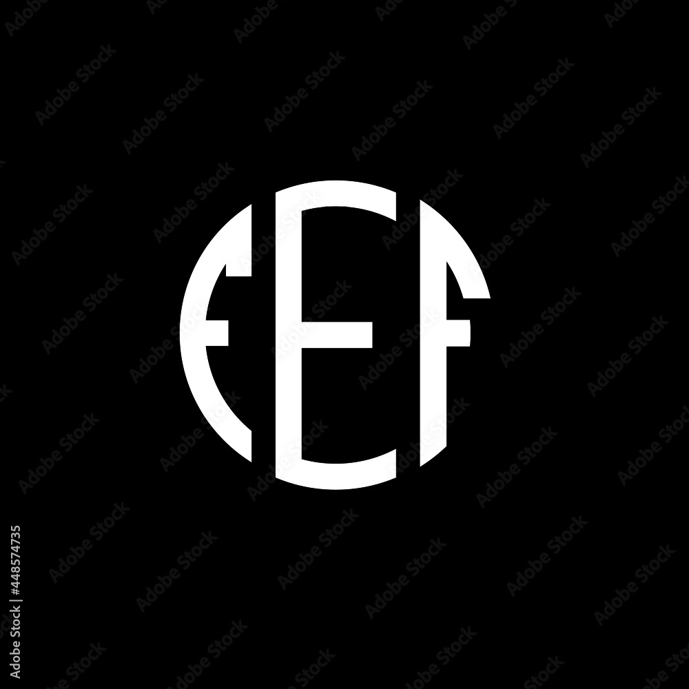FEF letter logo design. FEF letter in circle shape. FEF Creative three ...
