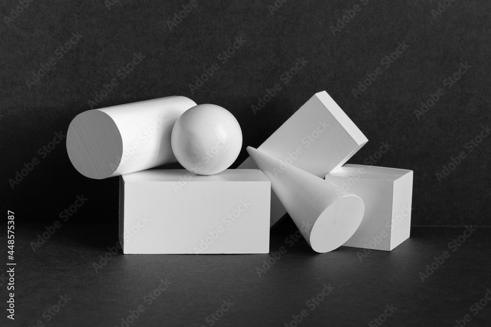 Platonic solids figures geometry. Abstract geometrical objects still ...