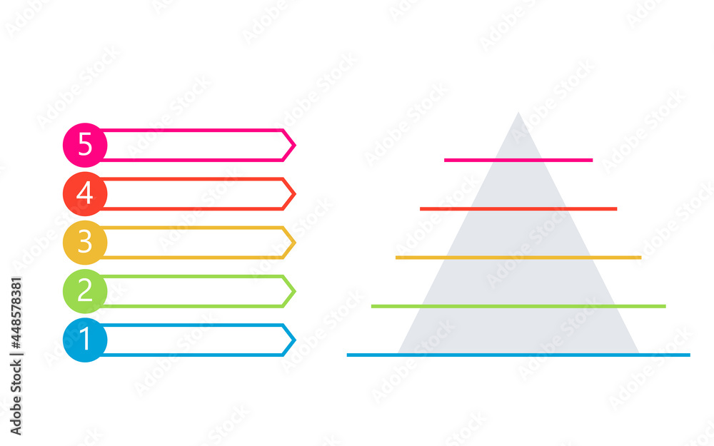 Blank 5 level pyramid template. Clipart image Stock Vector | Adobe Stock Blank 5 level pyramid template. Clipart image Stock Vector | Adobe Stock