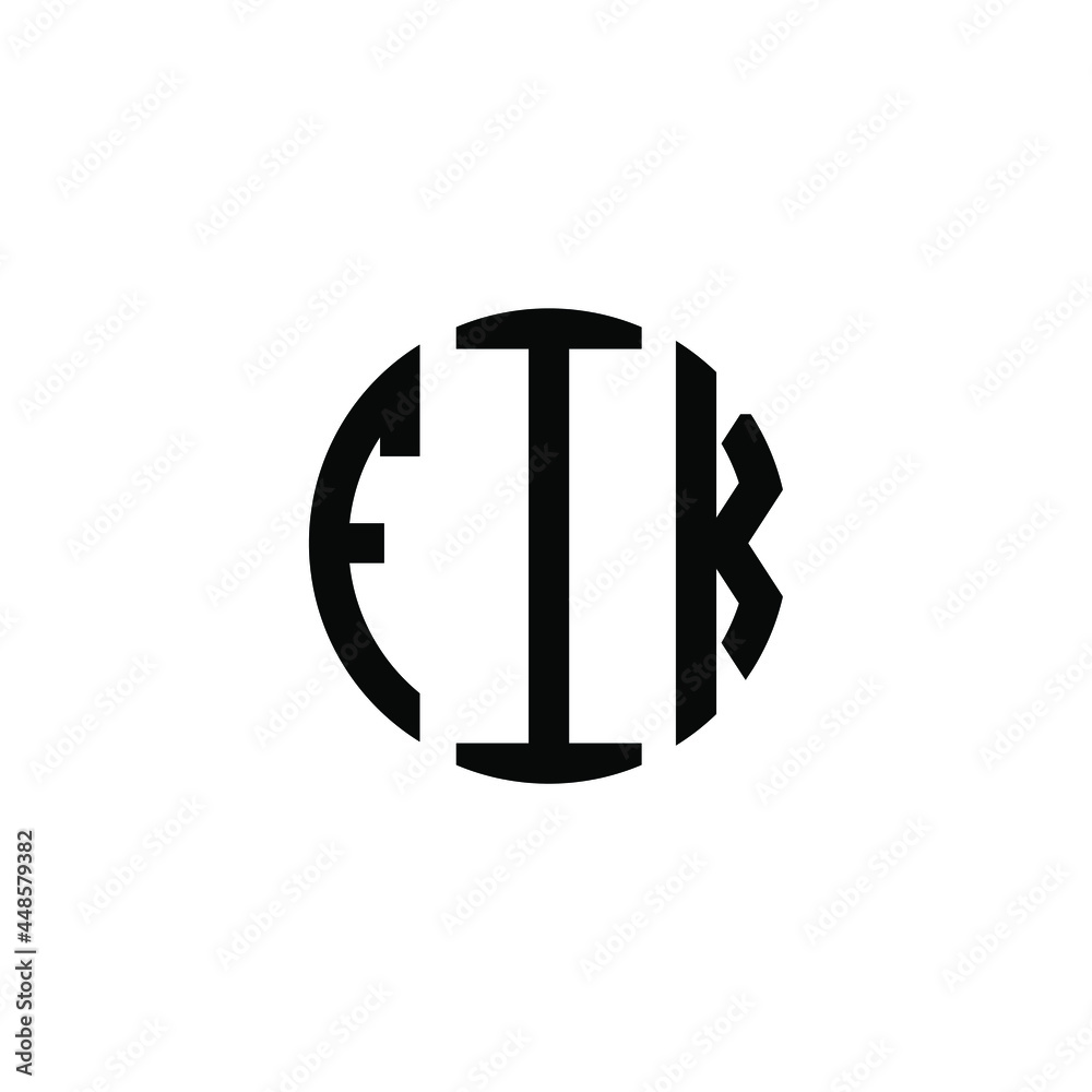 FIK letter logo design. FIK letter in circle shape. FIK Creative three ...