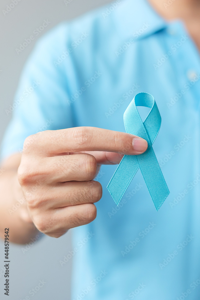 Foto de November Prostate Cancer Awareness month, Man in blue shirt ...