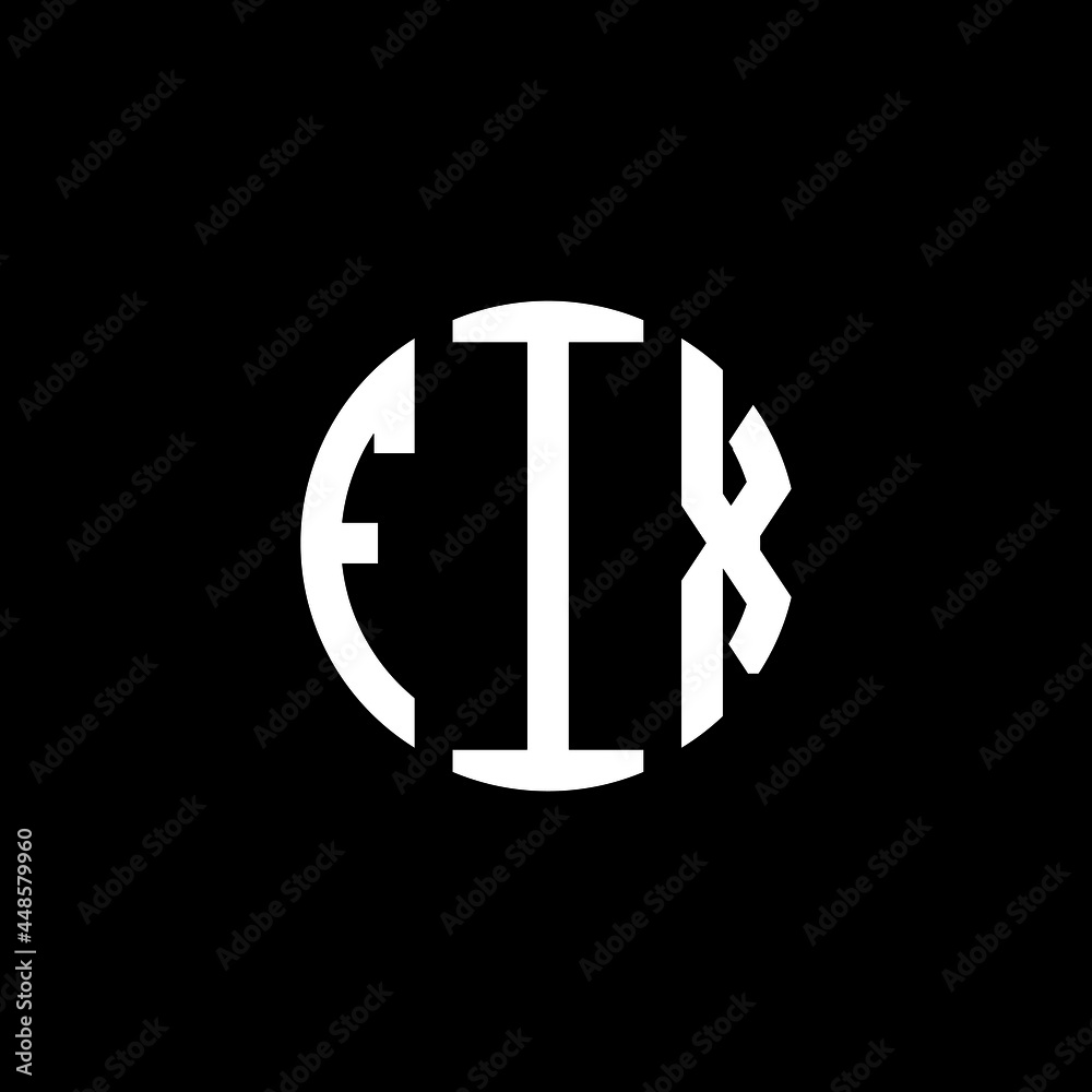 Vektorová grafika „FIX letter logo design. FIX letter in circle shape ...
