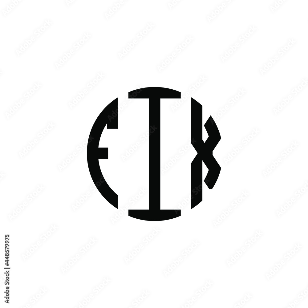 FIX letter logo design. FIX letter in circle shape. FIX Creative three ...