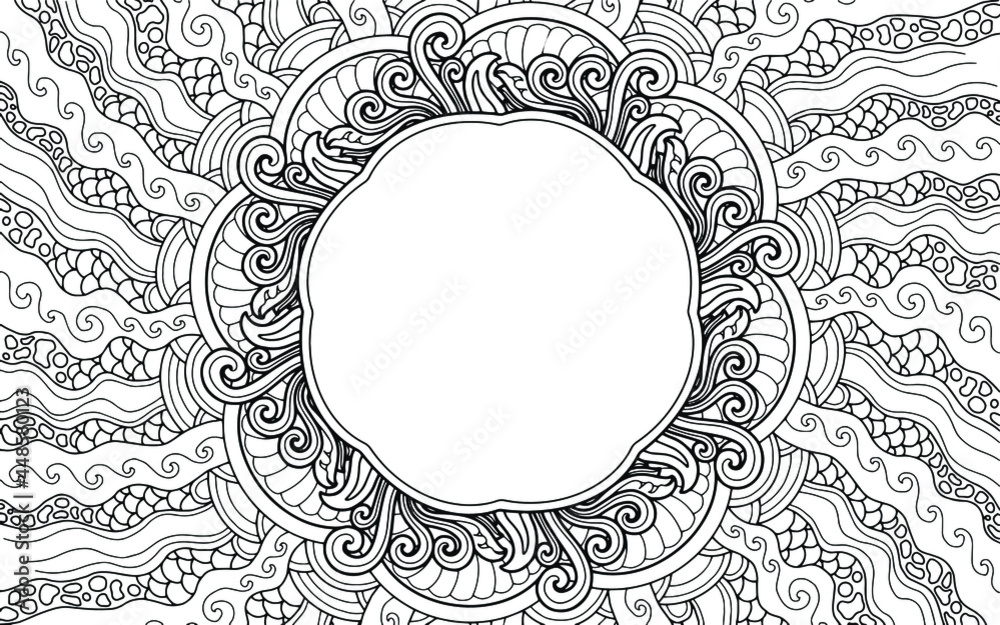 Coloring Page mandala design with text space Stock Vector | Adobe Stock