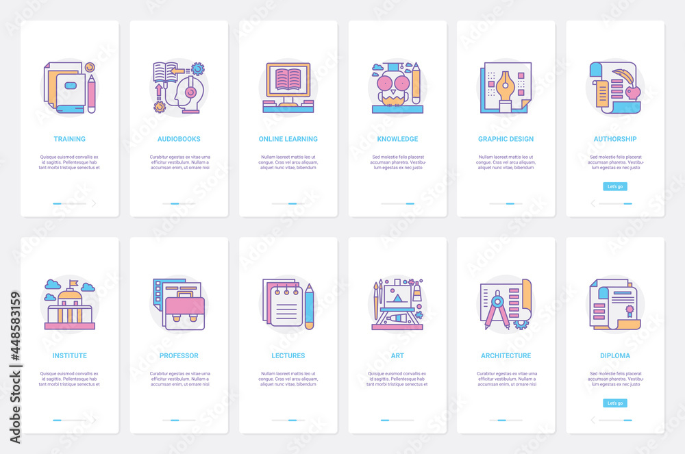 Online training, study and teaching students, education technology ...