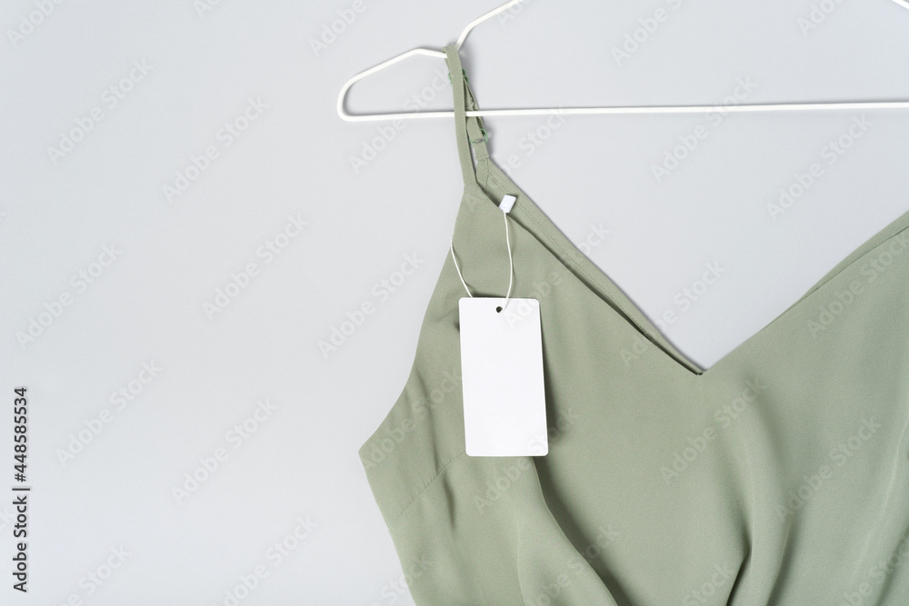 White clothing tag, label blank mockup template, to place your design ...