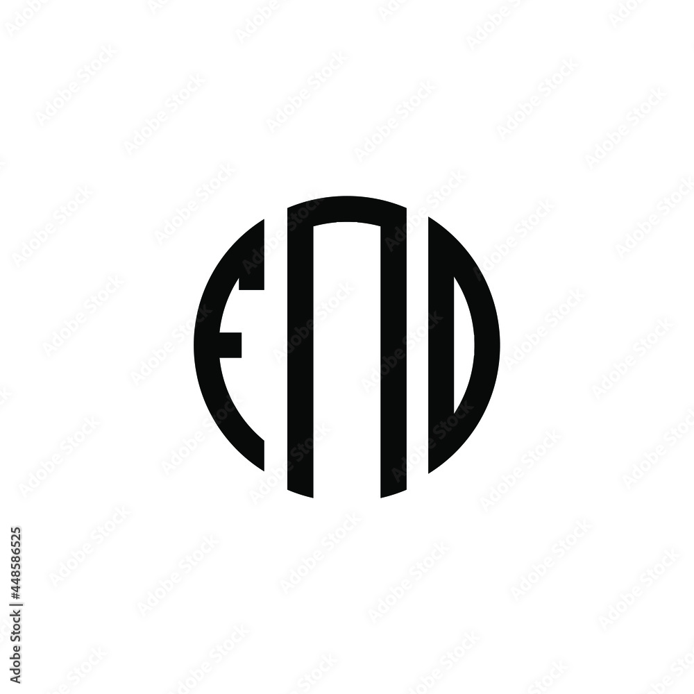 FND letter logo design. FND letter in circle shape. FND Creative three ...