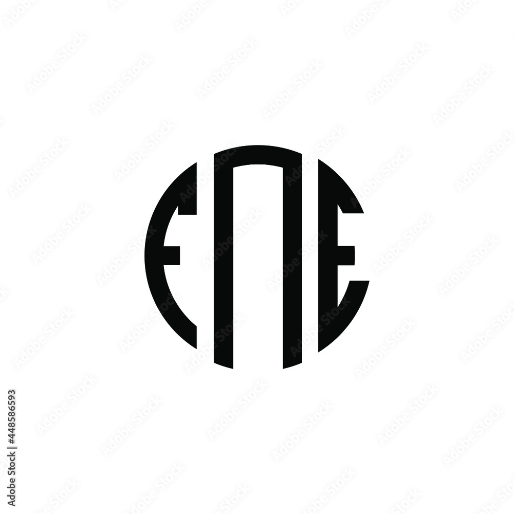 FNE letter logo design. FNE letter in circle shape. FNE Creative three ...