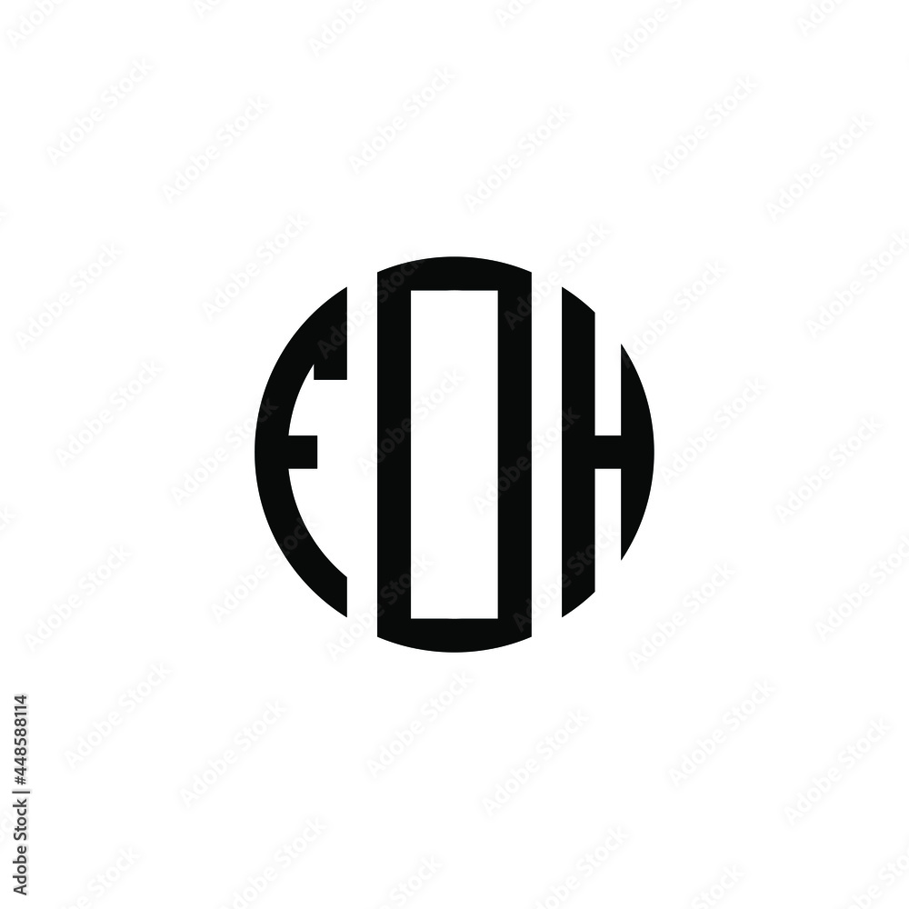 FOH letter logo design. FOH letter in circle shape. FOH Creative three ...