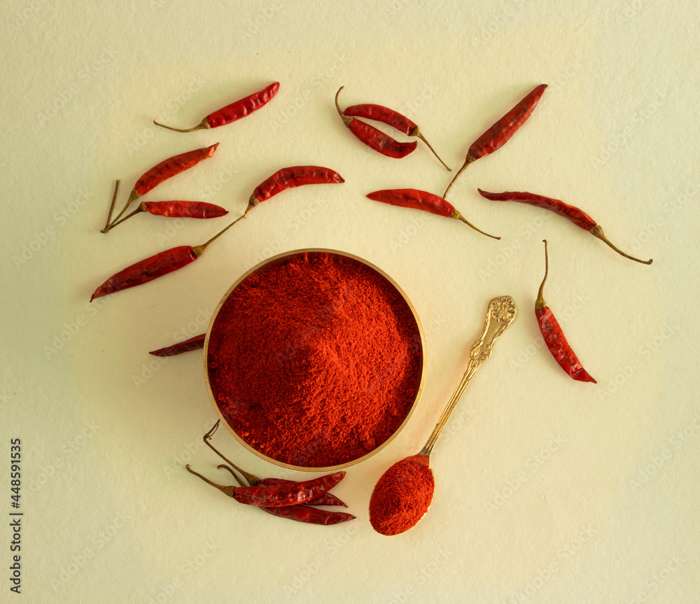 Indian Traditional Bowl Chilli POwder Stock Photo | Adobe Stock