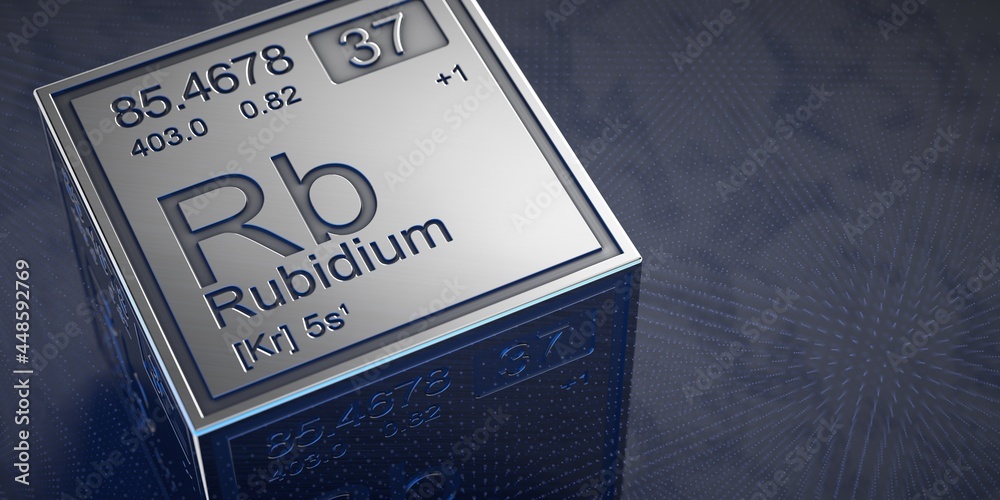 Rubidium. Element 37 of the periodic table of chemical elements ...