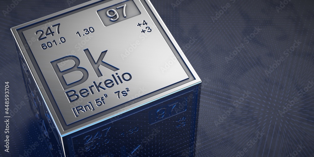 Berkelium. Element 97 of the periodic table of chemical elements. Stock ...