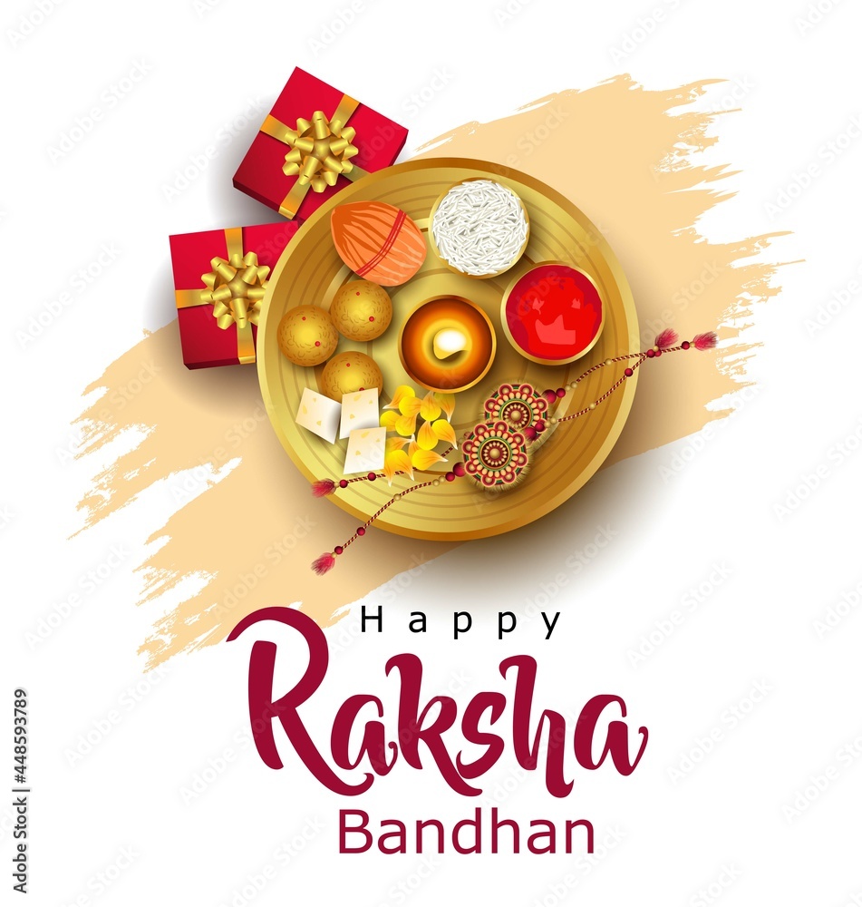 Happy Raksha Bandhan with stylish vector illustration in a creative ...