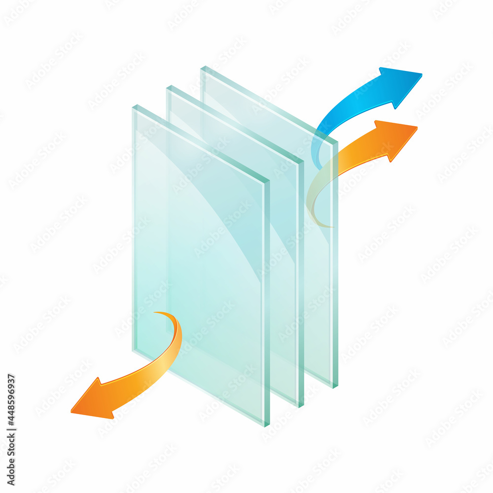 Vector illustration sheets of window glass isolated on transparent ...
