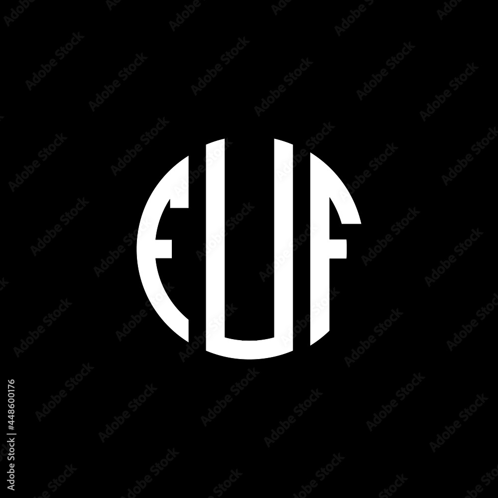 FUF letter logo design. FUF letter in circle shape. FUF Creative three ...