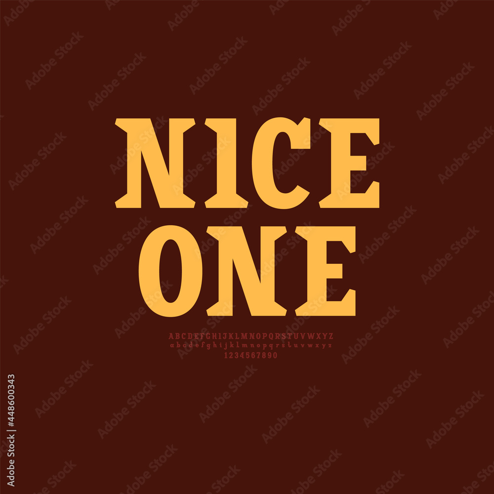 Trendy Font Alphabet Slab Serif Uppercase Latin Letters From A To Z 